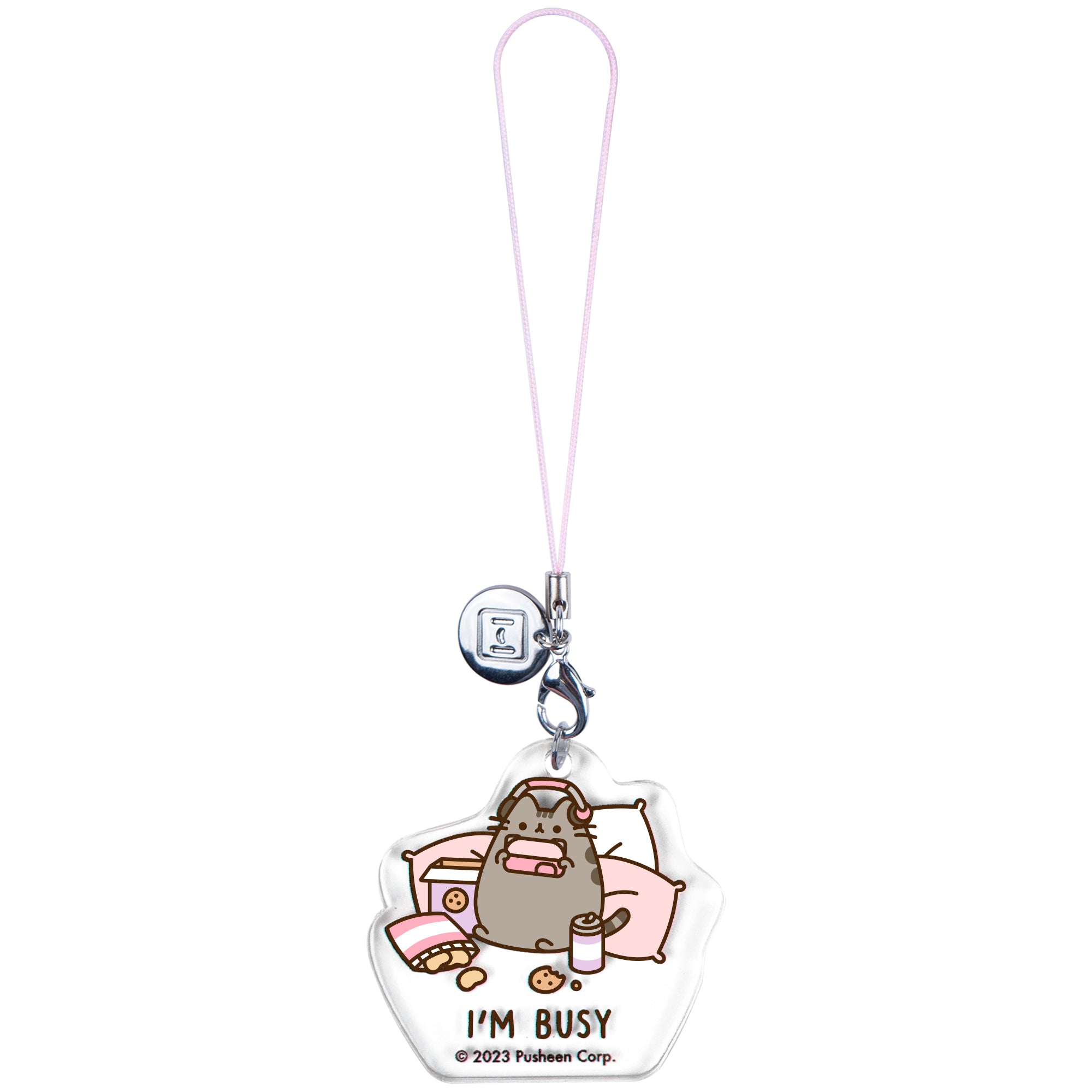 Pusheen the Cat Acrylic Keychain Charm - I'm Busy