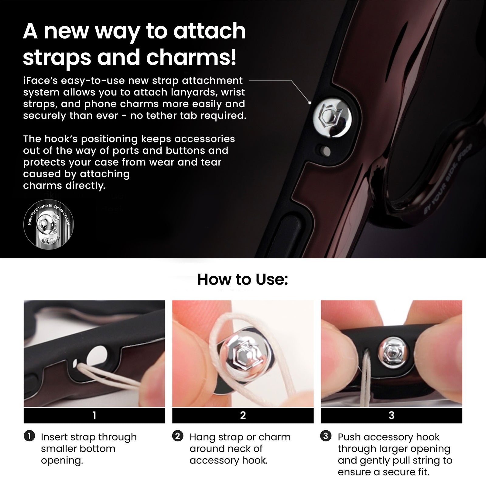 iFace BeBling Standard Phone Case for iPhone 16 Pro - Black